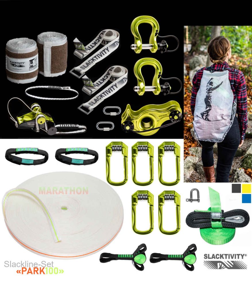 PARK100 - 100M Slackline Set with Marathon | SLACKTIVITY